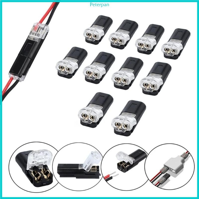 RPAN 10Pcs 2 Pin 2 Way Quick Splices Wiring Connector Pluggable LED ...