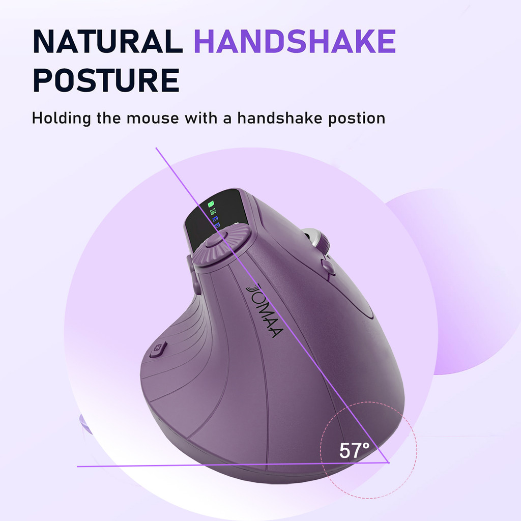 Ergonomic BT5.0 Dual Mode Wireless Vertical Mouse With Function ...