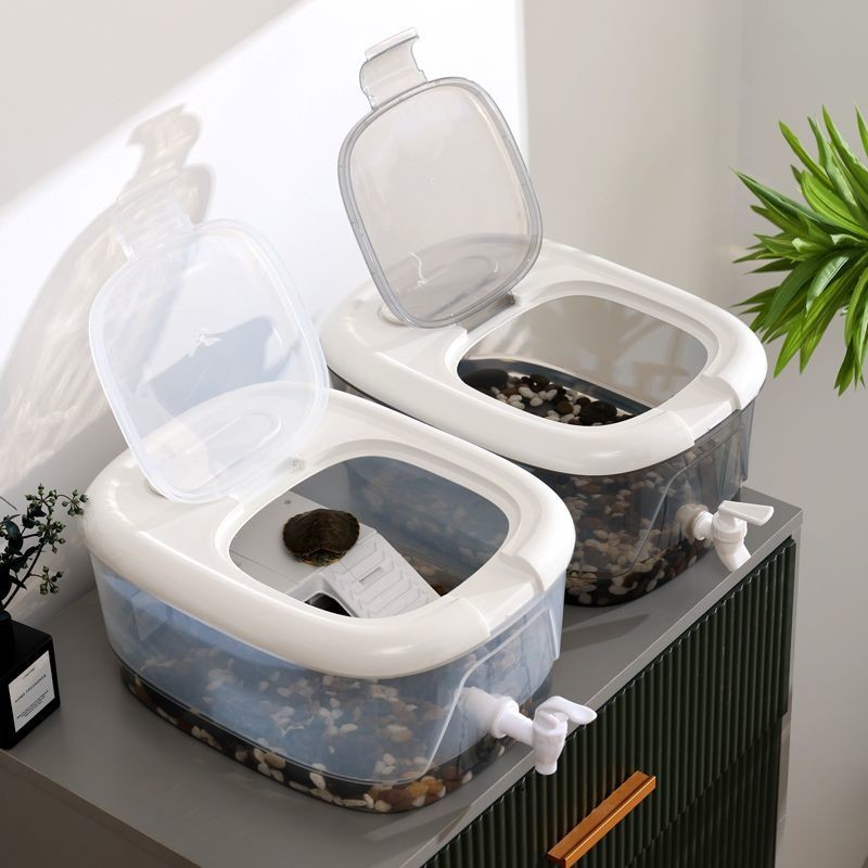 Turtle Tank Household Breeding Tank with Climbing Platform Drainage ...