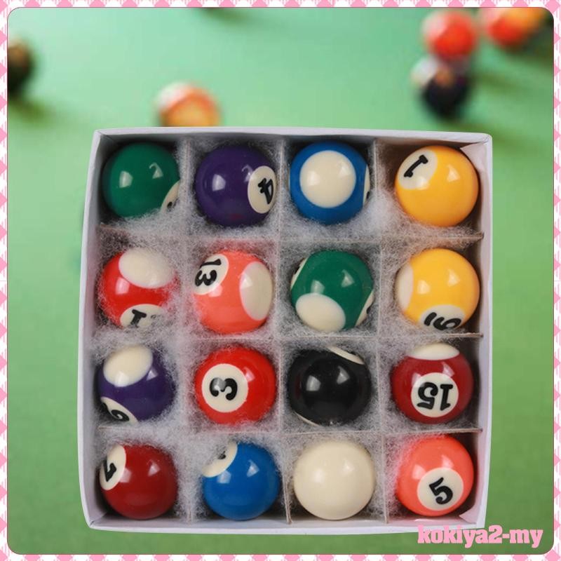 [KokiyaebMY] 16x Mini Billiard Balls Small Pool Table Accessories Small ...