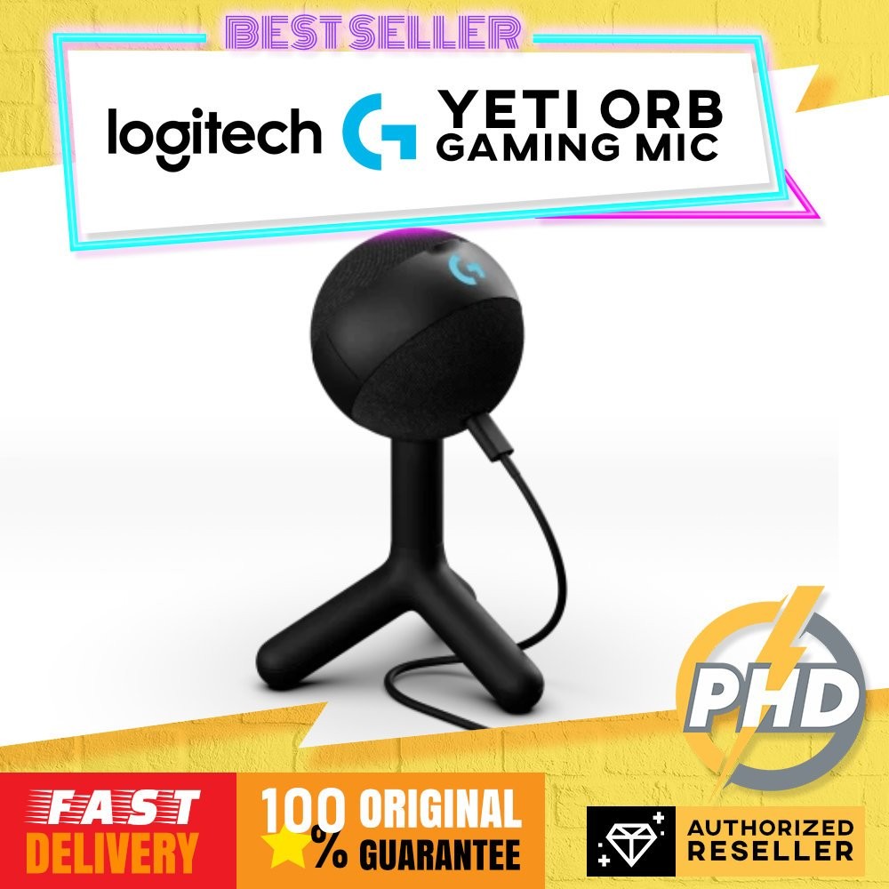 Logitech G Yeti Orb Condenser RGB Gaming Microphone with LIGHTSYNC, USB ...