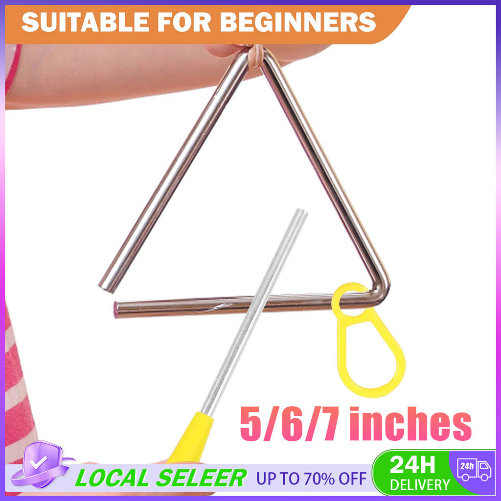 5/6/7 inch Triangle Bell Alat Muzik Musical Instrument Triangle Bell ...