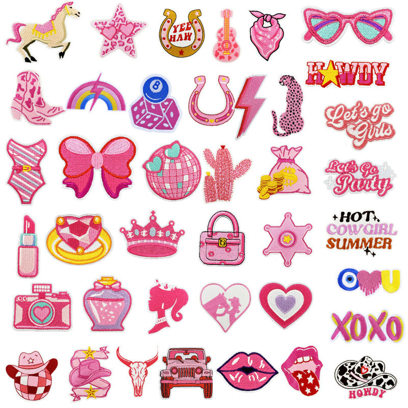 Ironing Patch Cute Pink Pre-Obsidian Cloth Sticker Unique English ...