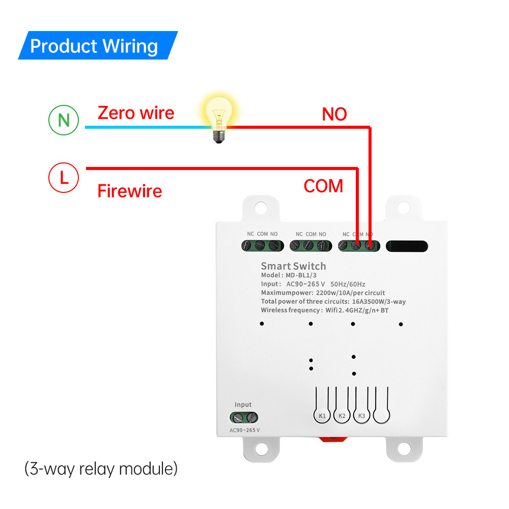 Pcbfun 3/4 Channel AC90-265V Intelligent Wifi Bt Relay Module Remote ...
