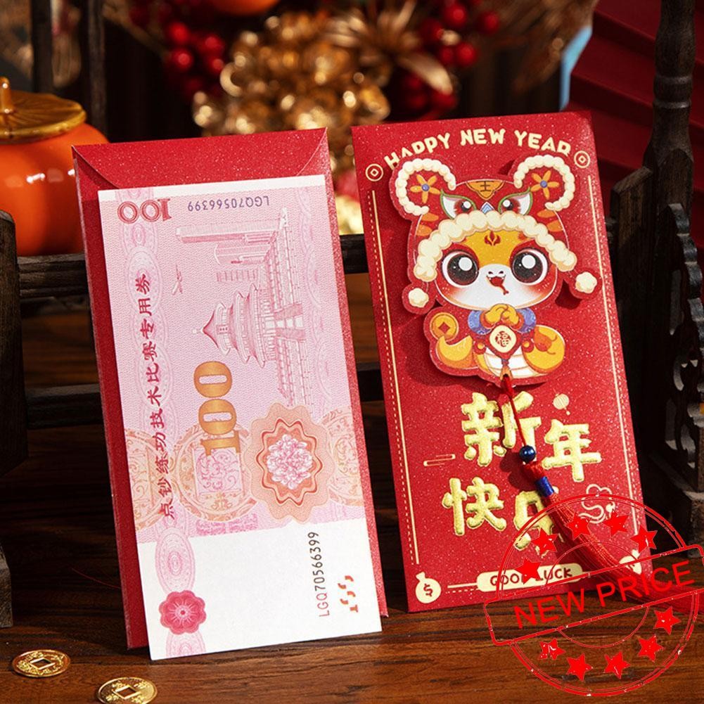2025 Snake Year New Red Envelope Snake Cartoon Zodiac Creative Envelope ...