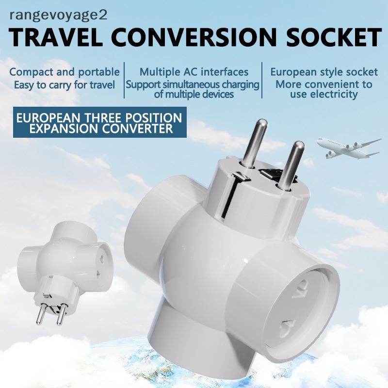 [rangevoyage2] EU Electrical Socket 3 Outlets European Standard Adapter ...