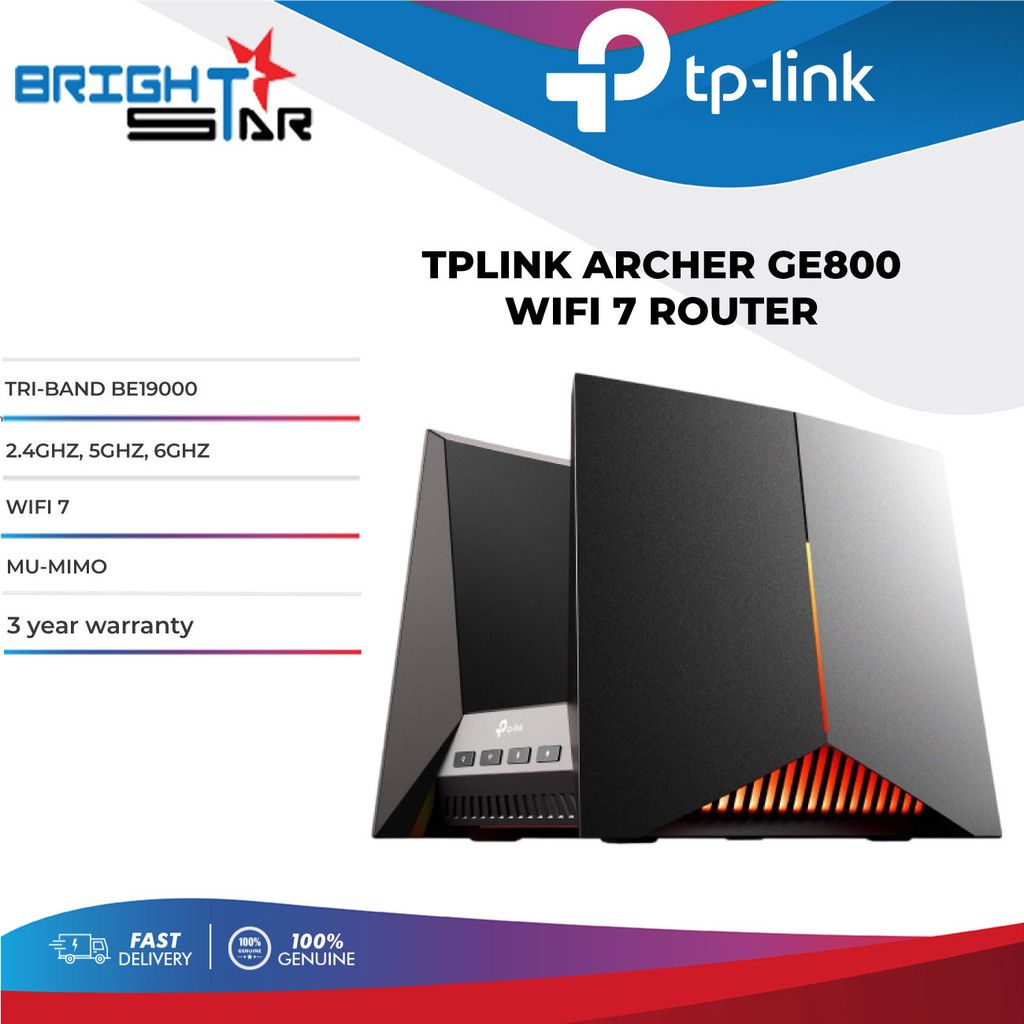 TP-LINK Archer GE800 BE19000 Tri-Band Wi-Fi 7 Gaming Router | Shopee ...