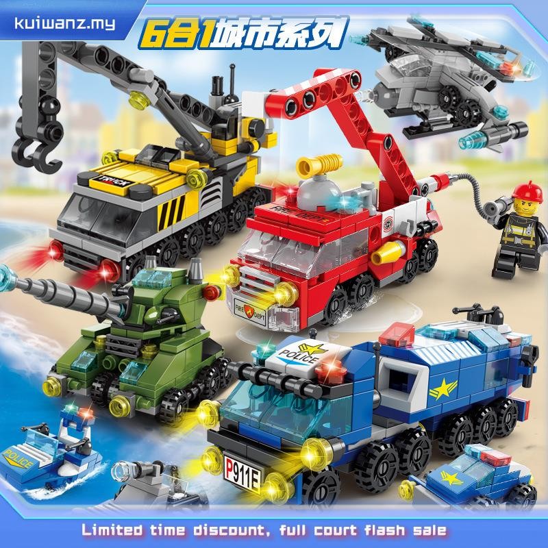 lego Building Vehicle Blocks DIY Police Car Model Compatible blocks ...