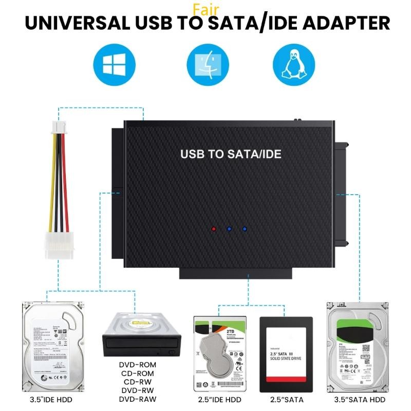 Fair USB3 0 Hard Drive Converter with Power Switching for 2 5 and 3 5 Inch HDDs SSDs | Shopee ...