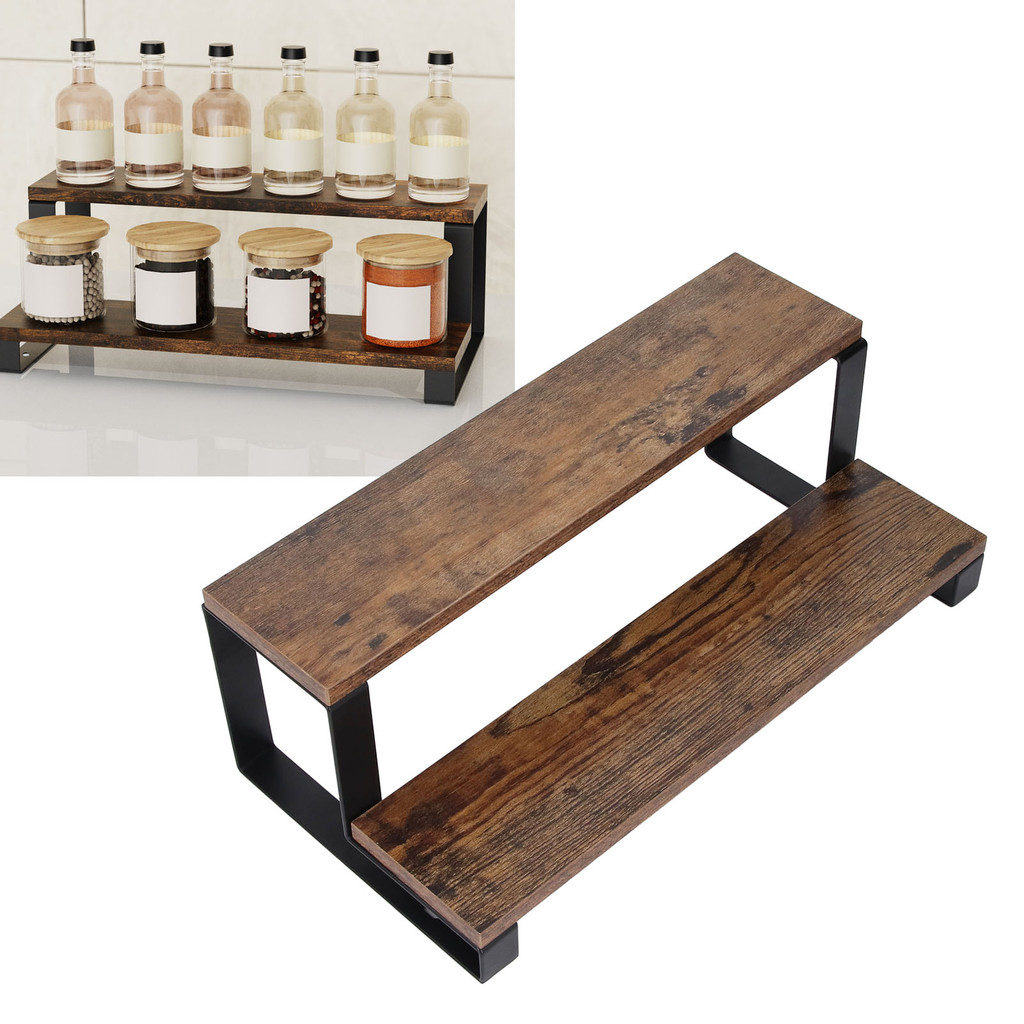 [LCC] 2 Tier Wooden Display Riser Stand Tiered Perfume Organizer Stand ...