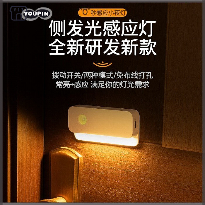 LED Smart Sensor Night Light Wireless Type-C Rechargeable Sensor Wall ...