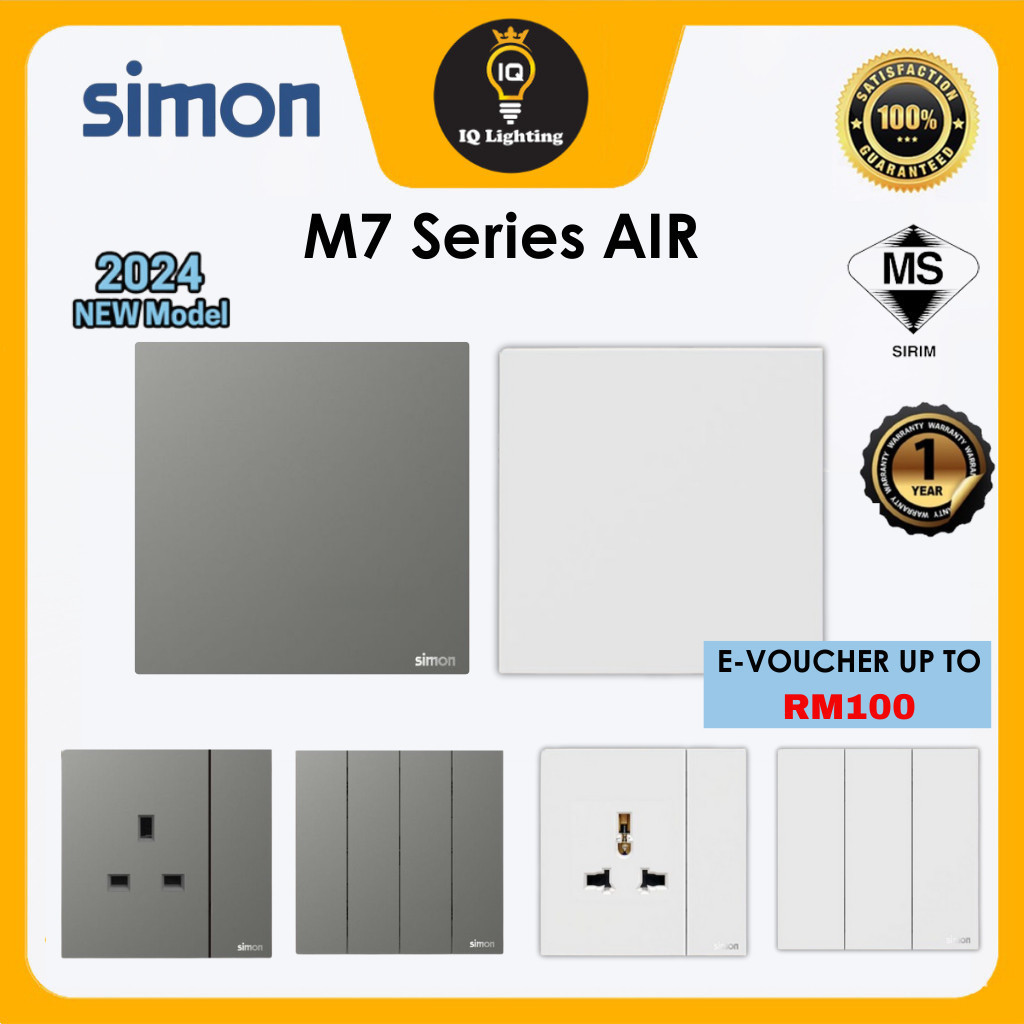 🔥NEW🔥 SIMON [European Brand] M7 Series AIR White & Grey Switch Switches ...