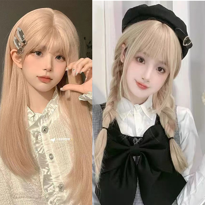 Lolita Jk Double Ponytail Braids Wigs Full Head Synthetic Hair Matte ...