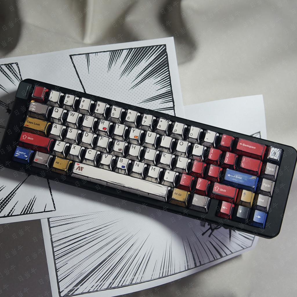 Japanese Manga Comic Style Keycaps 141 Keys Retro PBT Cherry Profile ...