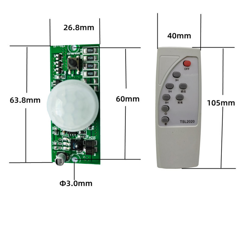 Pcbfun Remote Control + Human Body Induction Solar Light Circuit Board ...