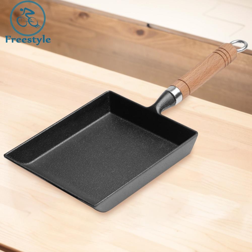 Cast Iron Egg Frying Pan Non-Stick Tamagoyaki Pan Rectangle Mini Egg ...