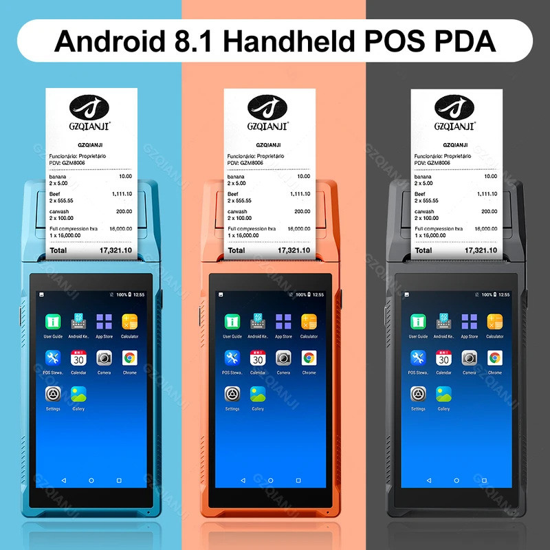 POS Terminal Android PDA Device with Wifi 3G Thermal Bluetooth Printer 58mm 1D 2D QR Camera ...