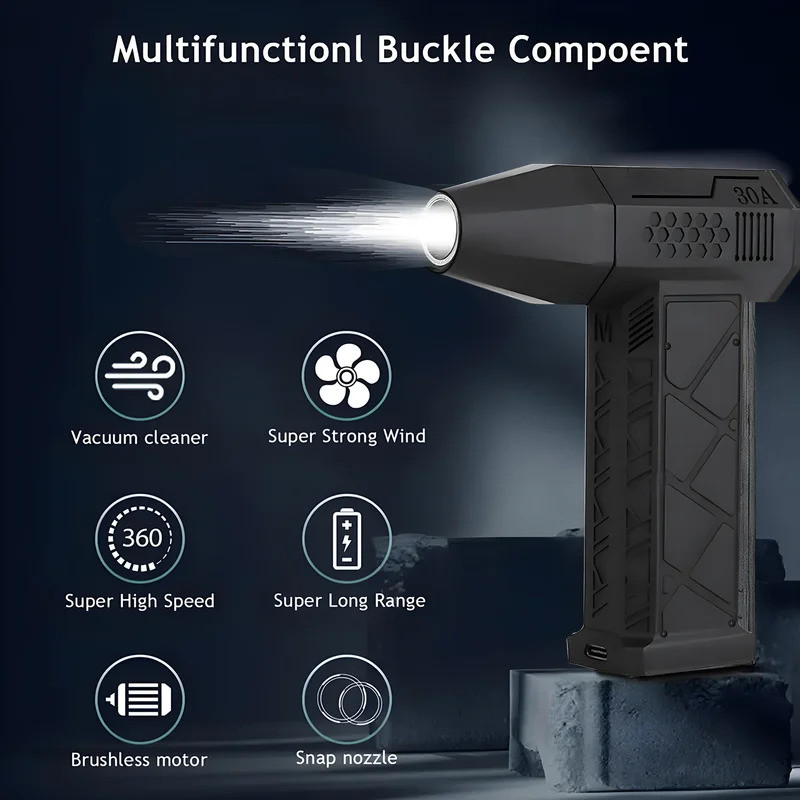 Electric Wireless Air Duster Mini Compressed Air Blower Gun Type-C Air ...