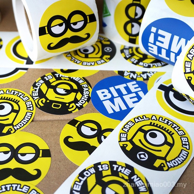 Cartoon Little Yellow Man Warning Tape Roll Sealing Sticker Luggage ...