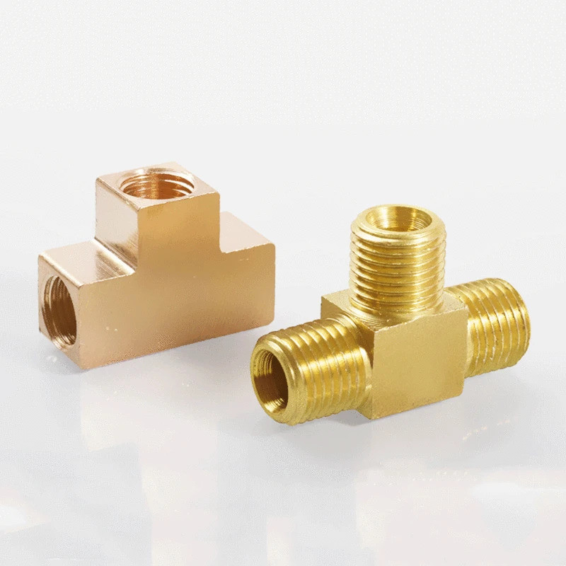 M8 M10 M12 M14 M16 M18 Brass Tee Connector | 3-Way Metric Male Female ...