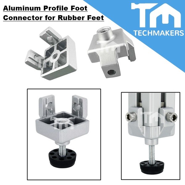 40x40 Aluminum Profile Foot Connector for Rubber Feet or Adjustable ...