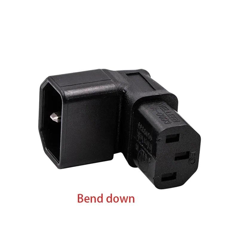 New 3Pin IEC Connector Down UP 90 Angled IEC 320 C14 Male to C13 Female ...