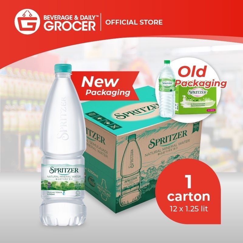 Spritzer Natural Mineral Water 12 x 1.25L (12 Bottles) 1 Carton | Shopee Malaysia