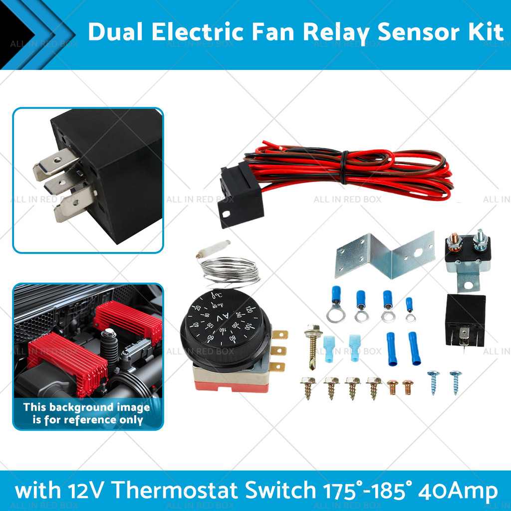 Adjustable 12V Electric Radiator Fan Thermostat with 3-Pin Relay Wire ...