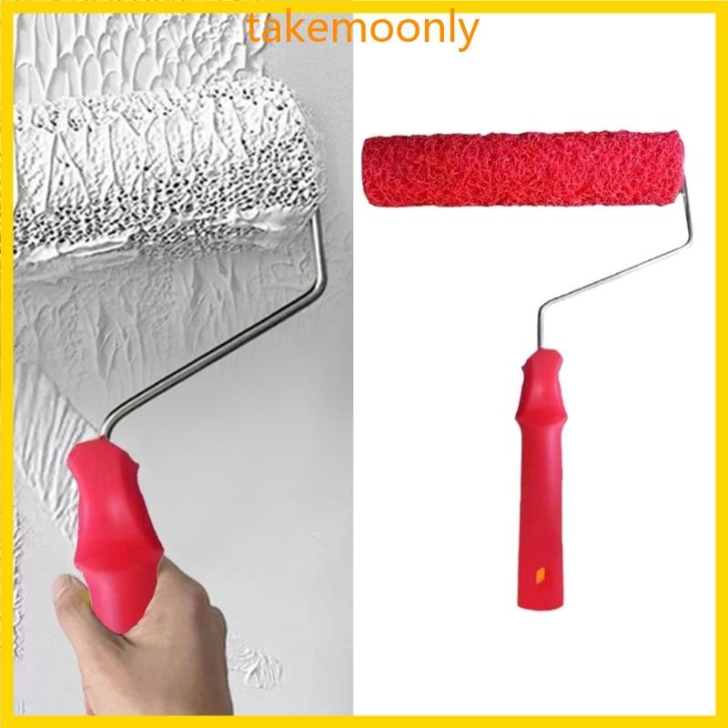 TAK Texture Pattern Roller Brush Drywall Compound Roller Wall Brush Putty Roller for Applying ...