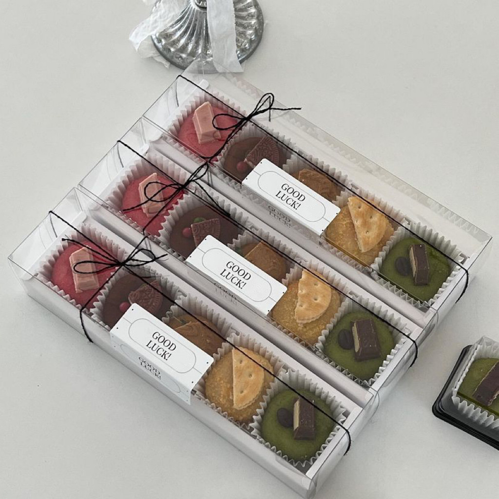[Macaron Packaging Box] Transparent Macaron Green Group Fruit Packaging ...