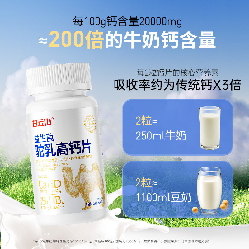 Baiyunshan Probiotics Camel Milk High Calcium Tablets Bottled ...