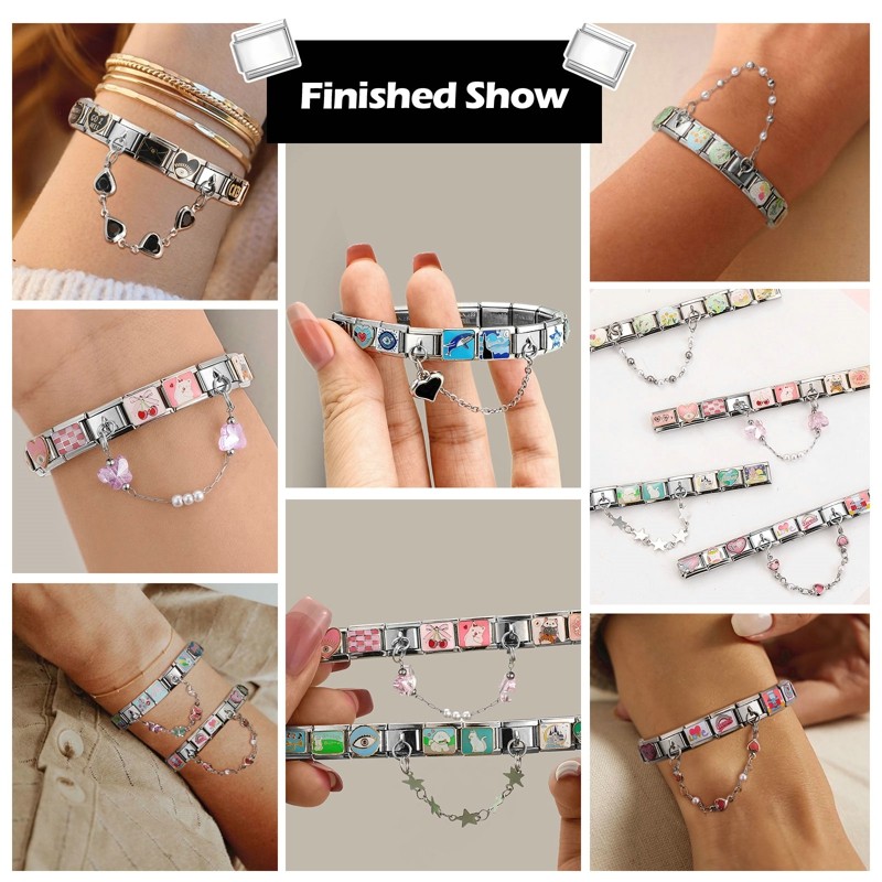 Italian Charm Links For Bracelets Fit 9mm Stainless Steel Bracelet Diy ...