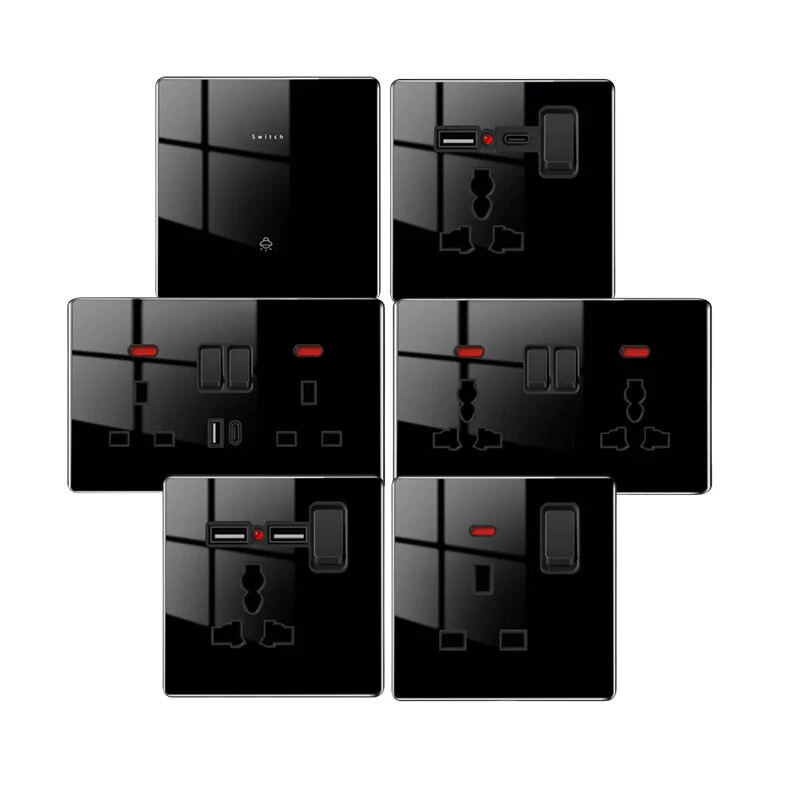 MYUK EU Standard Wall Light Switch Power Plug Socket Type C 2usb Socket ...