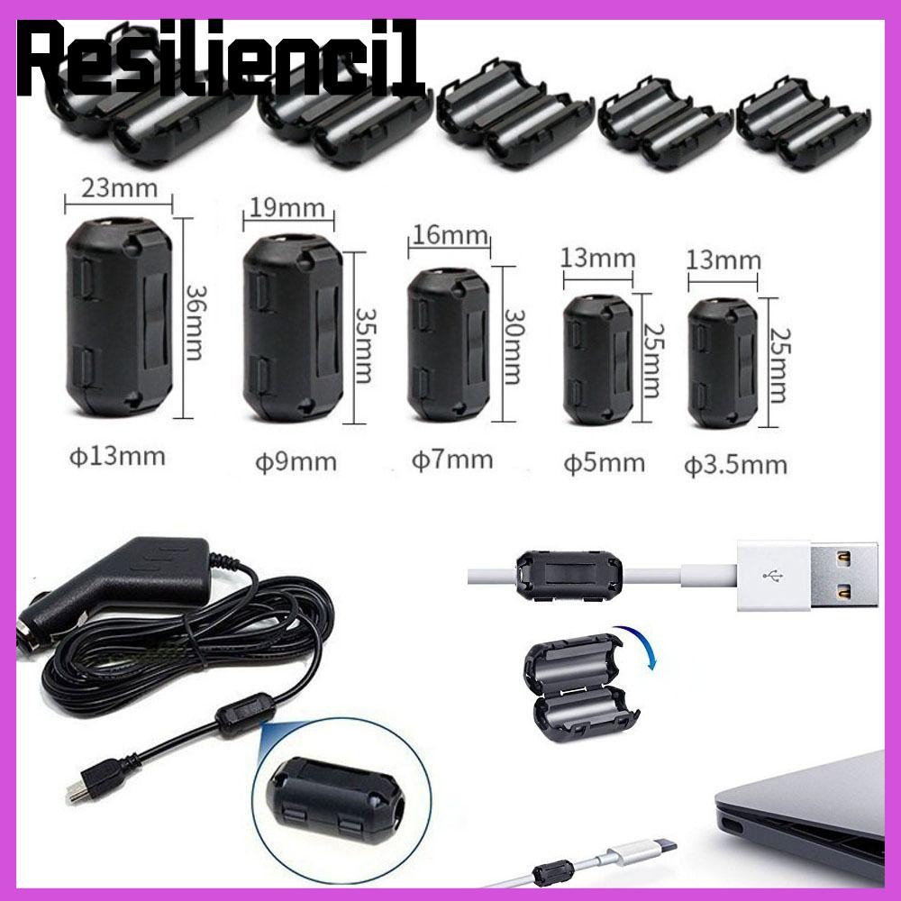 RESILIENCI1 Choke Coil EMI RFI Noise, Black Anti-interference Ring Core ...