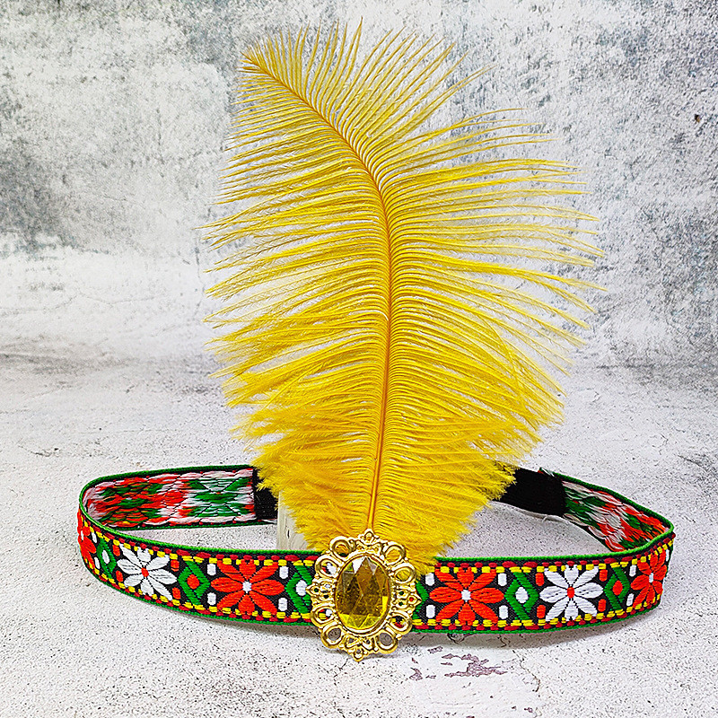 Cram Indian Headwear Decoration Ostrich Feather Hat Party Props African ...