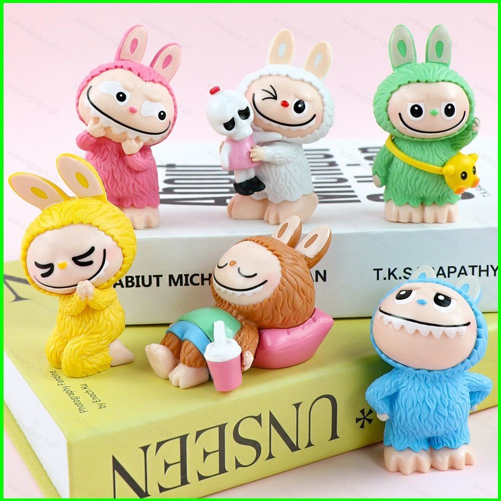YB1 6pcs Labubu Action Figure Lovely Model Dolls Toys For Kids car ...