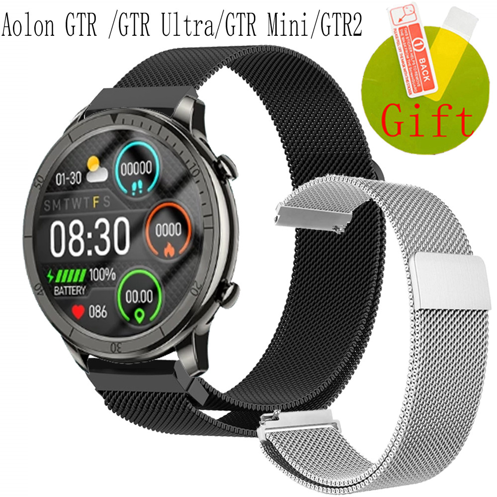 Aolon GTR Ultra stainless steel strap for Aolon GTR 2 Mini smartwatch ...