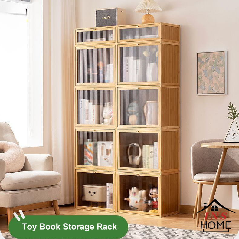 Bamboo Kitchen Cabinet Sideboard Stackable Storage Cabinet Storage Rack ...
