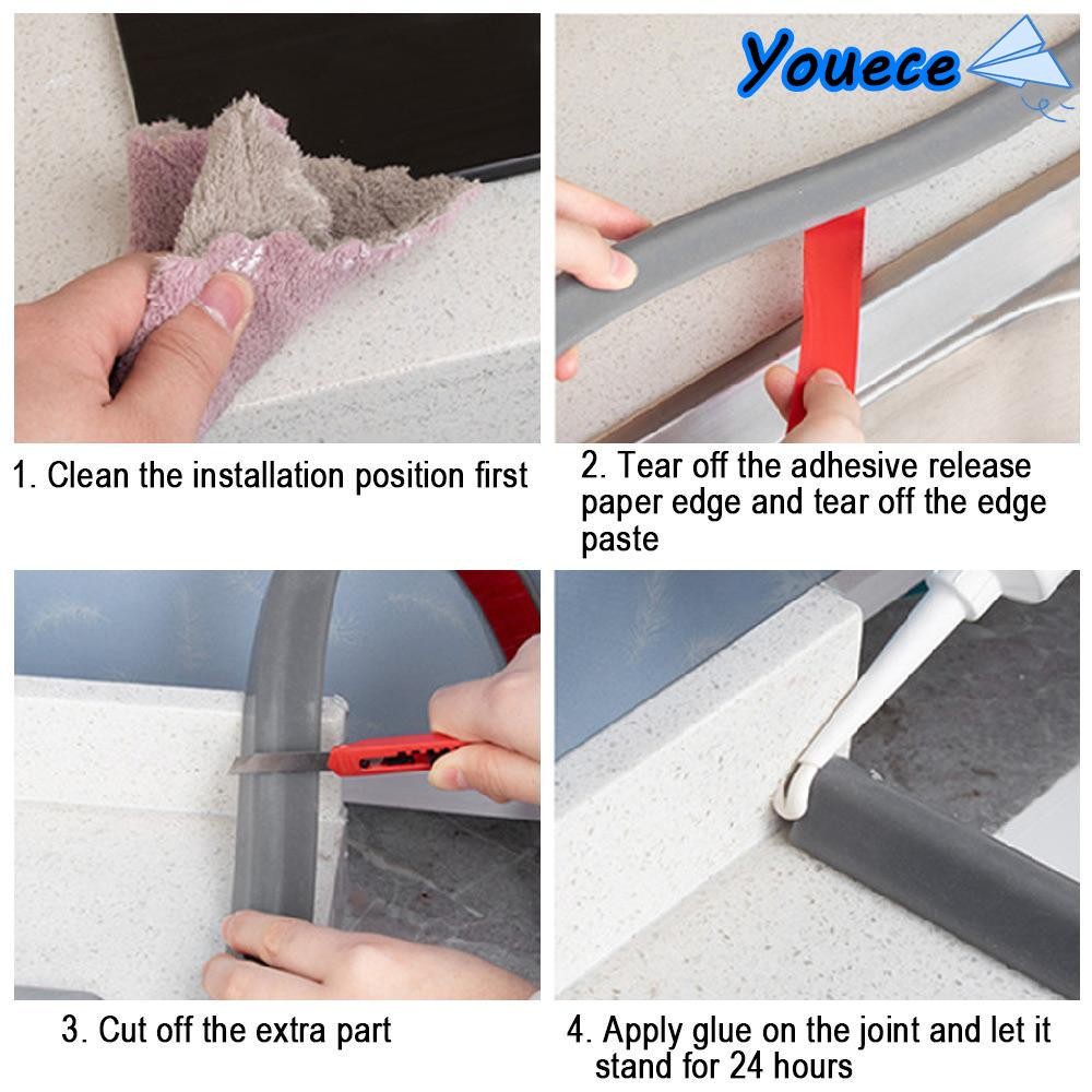 YOUECE Water Stopper Bendable Shower Dam Barrier Flood Barrier Shower ...