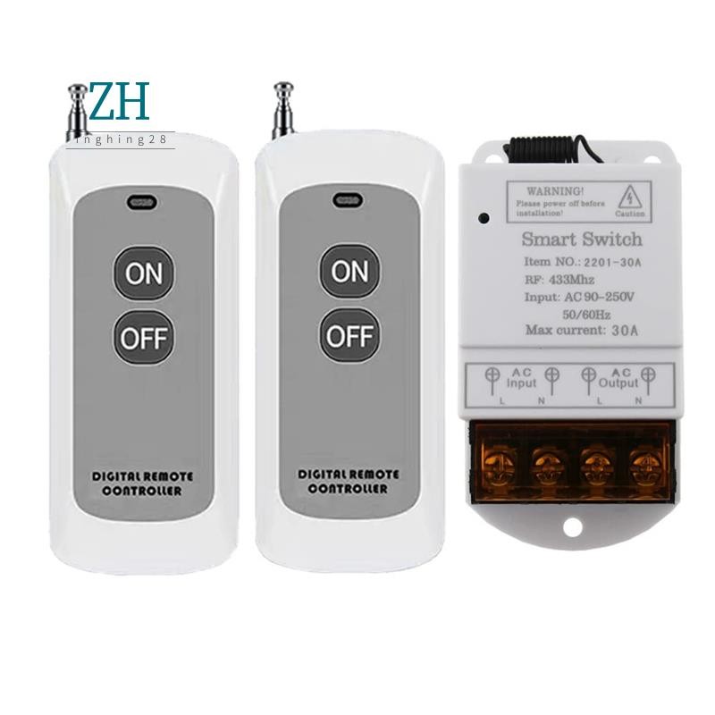 433MHZ Wireless Remote Switch AC 110V/120V/220V/ 30A 1CH Relay RF ...