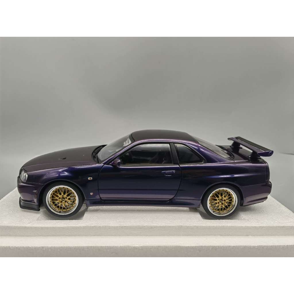 [Ready Stock] AUTOart AUTOart 1/18 Nissan SKYLINE GT-R (R34) V-SPEC II W/BBS LM WHEELS (Midnight ...