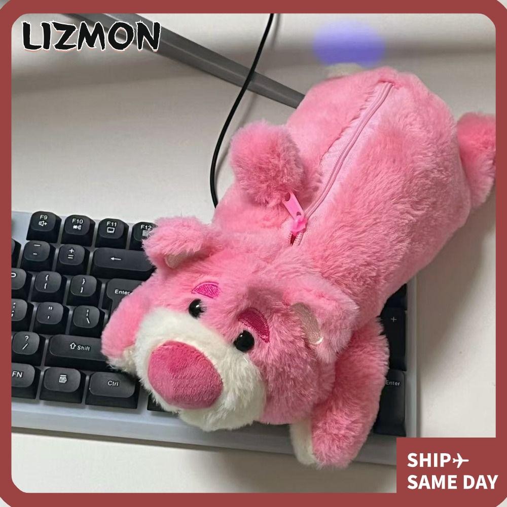 LIZMON Lotso Pencil , Plush Pink Lotso Plush Anime Pen Bag, Cartoon ...