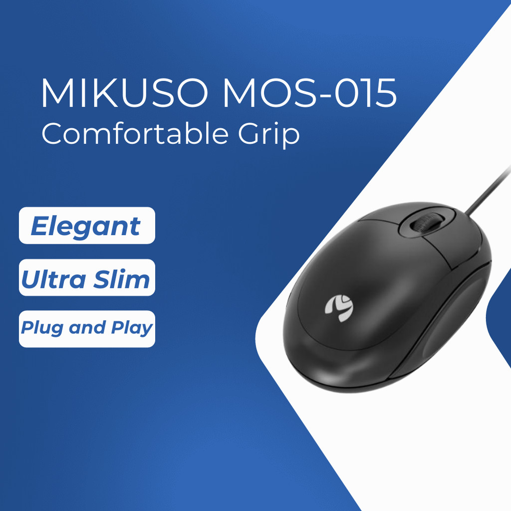 MIKUSO MOS-015 USB Wired LED Optical Mouse Plug and Play Home Office ...