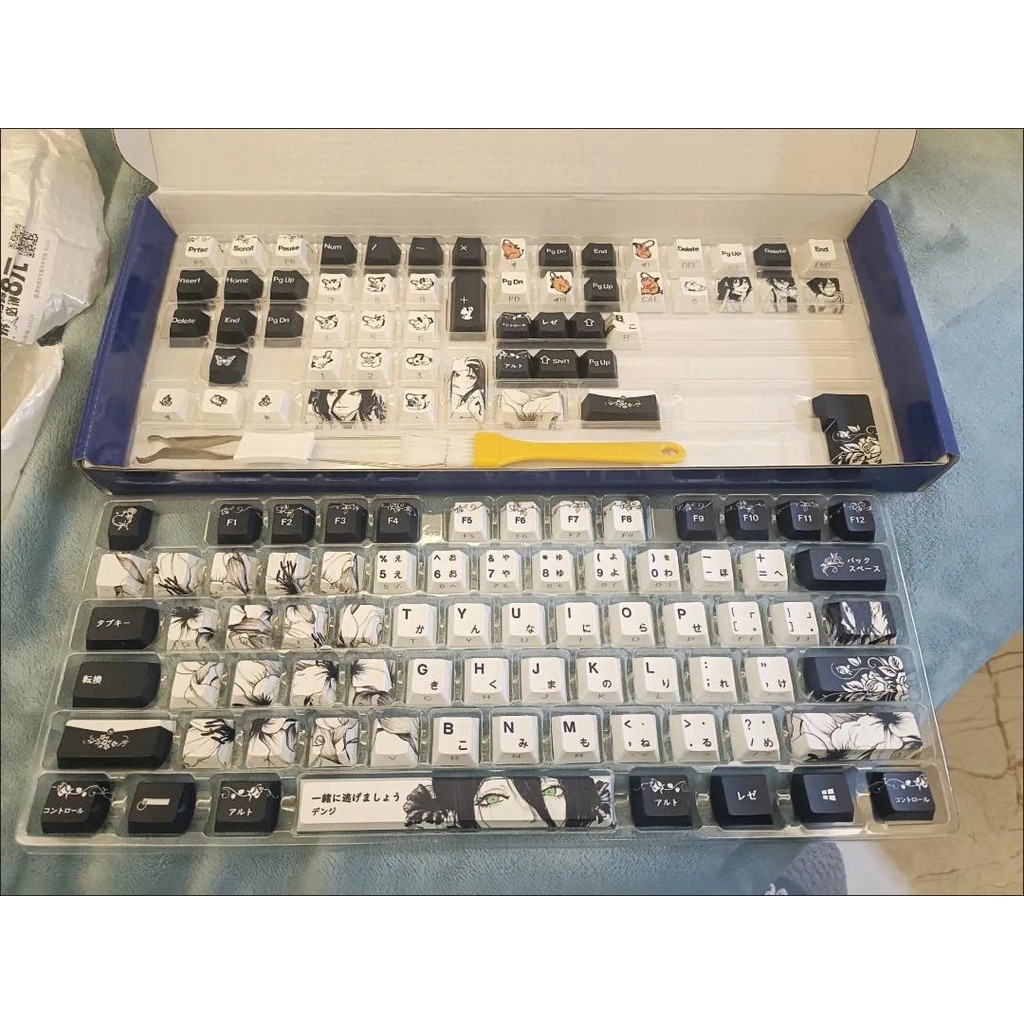 Reze Keycap Cherry Profile 82/130 Keys PBT Letter Side-printed LED ...