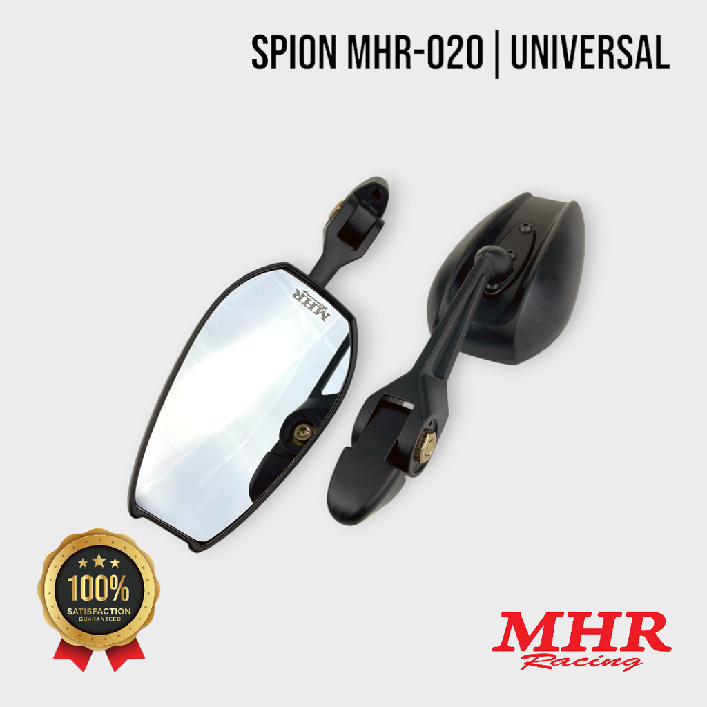 MHR Racing - Motorcycle Mirror 020 Universal White Glass Anti Glare Semi Convex Batman Model ...