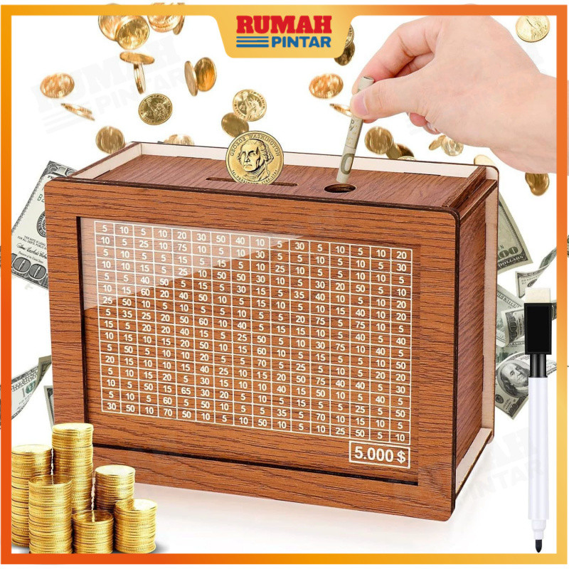 [Super Economical Promotion] Wooden Piggy Bank Tabung Duit Kertas Money ...