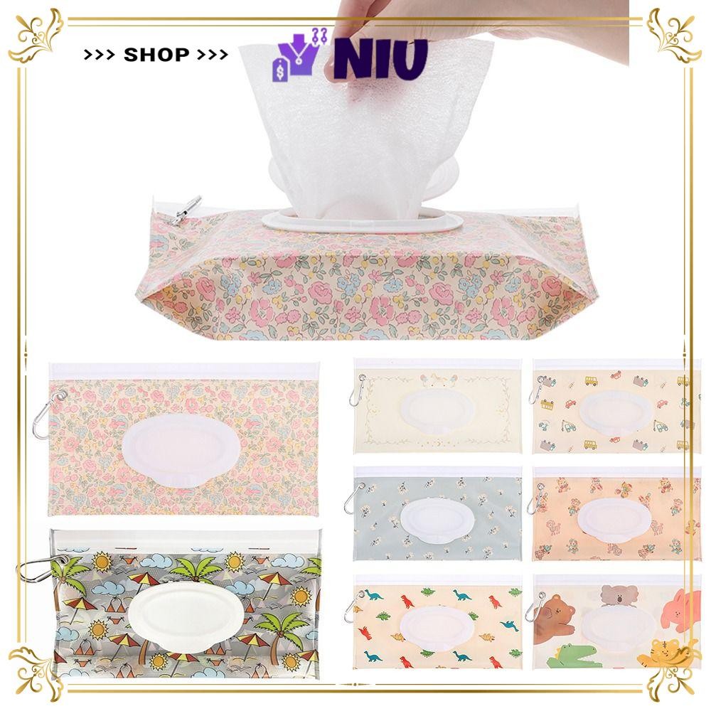 NIU Cosmetic Pouch, Reusable EVA Wet Wipes Bag, Useful With Buckle Flip ...