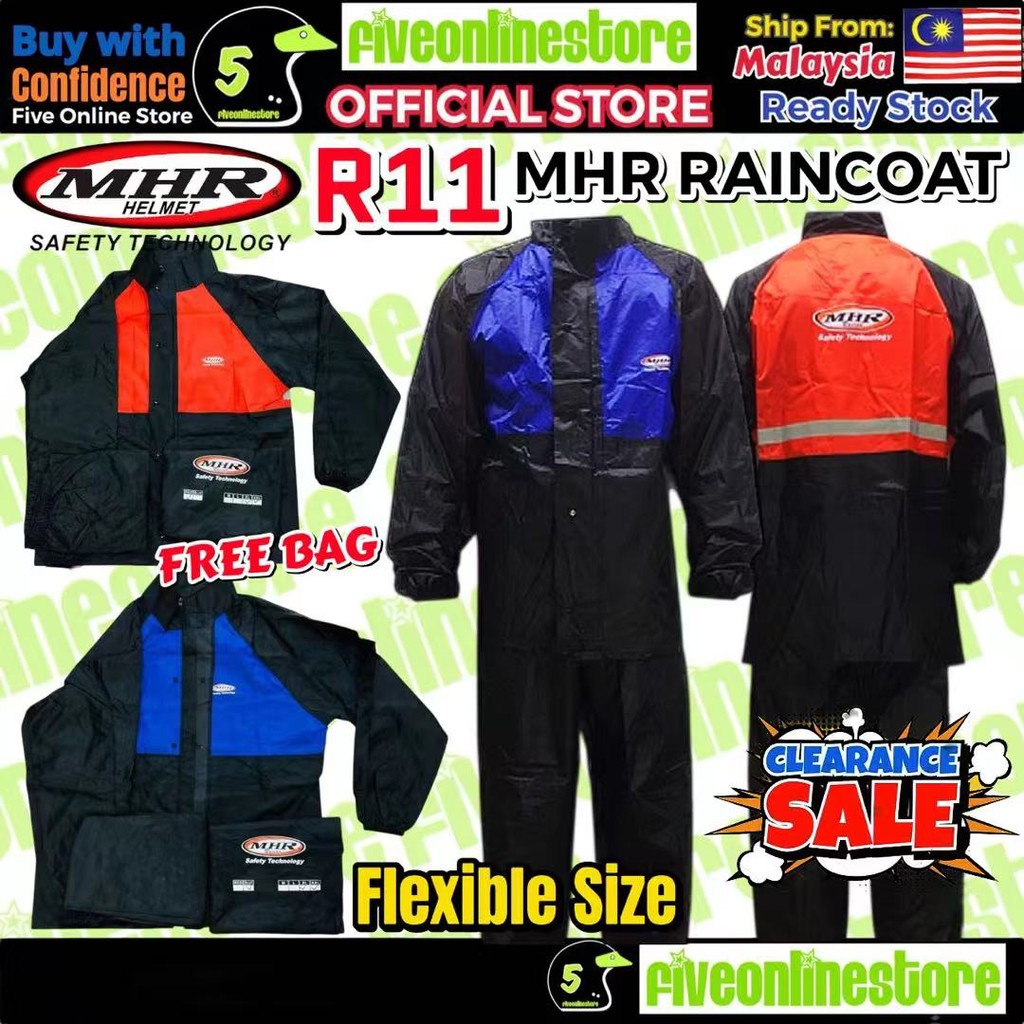 MHR R11 Raincoat Full Zip With Button ORIGINAL Baju Hujan Quallity ...