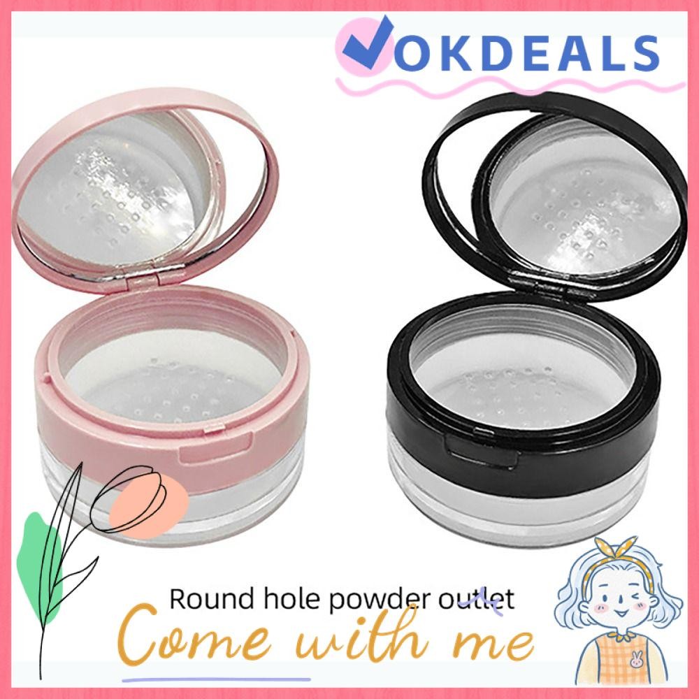OKDSHOP Loose Powder Box Makeup Tools Portable Compact Container Empty ...