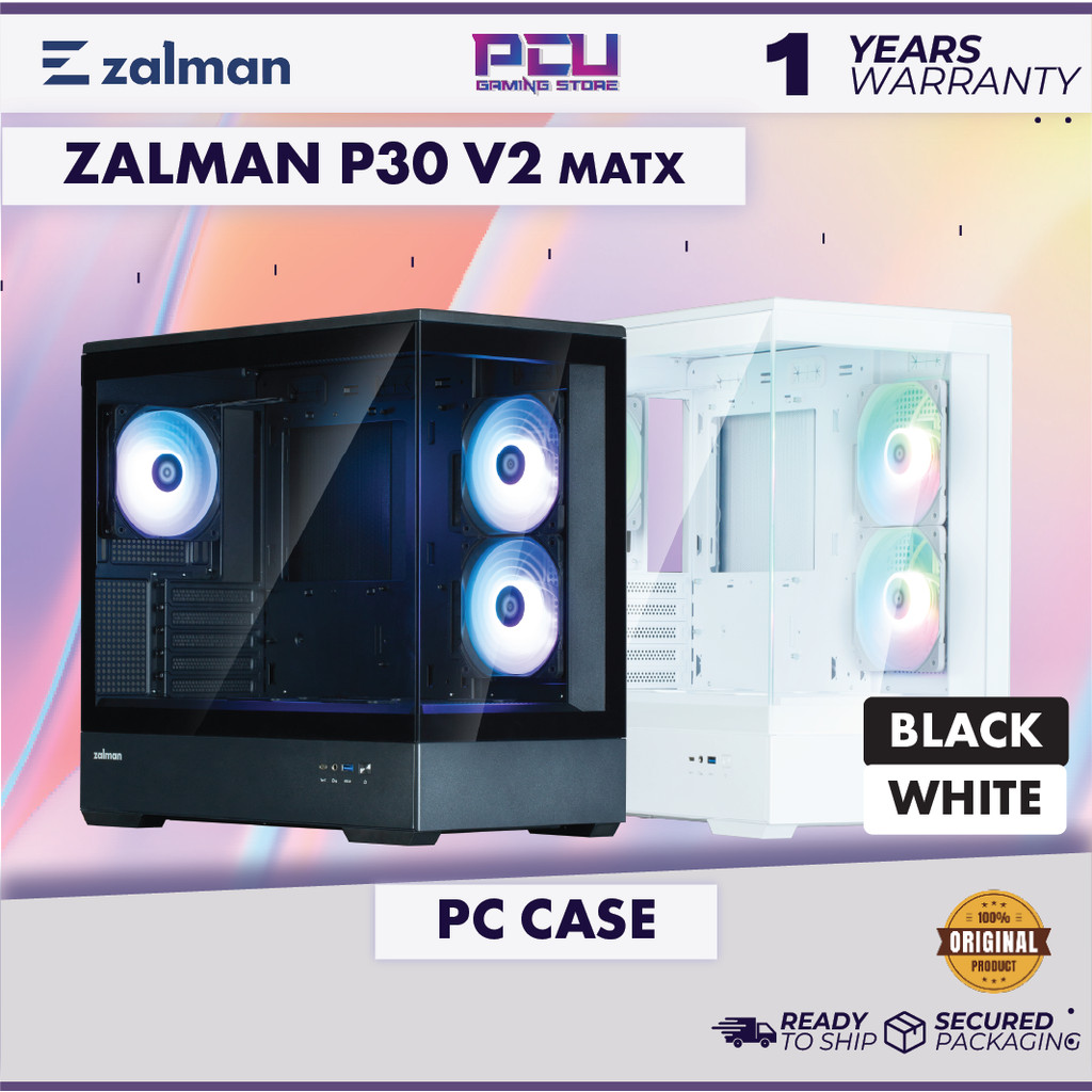 ZALMAN P30 V2 MATX CASING - BLACK / WHITE | Shopee Malaysia